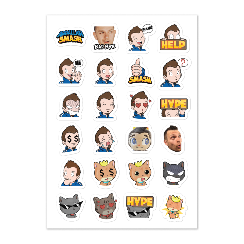 Abdallah Emotes Sticker Sheet | Abdallah Smash
