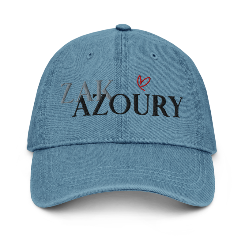 Zak Azoury 100% Denim Embroidered Cap - Zak Azoury