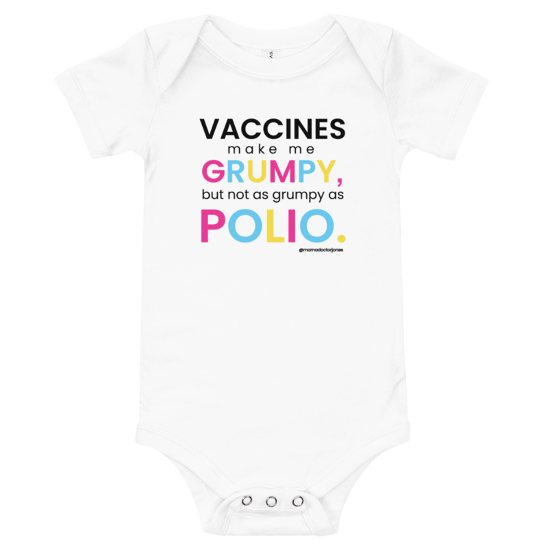 Polio Baby Onesie - White | Mama Doctor Jones