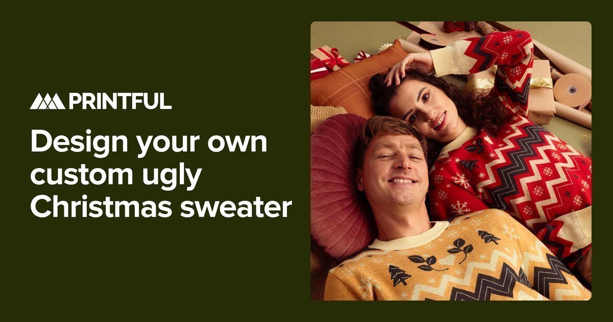 Create custom ugly Christmas sweaters with Printful